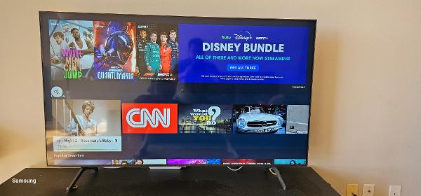 Samsung TV with sand